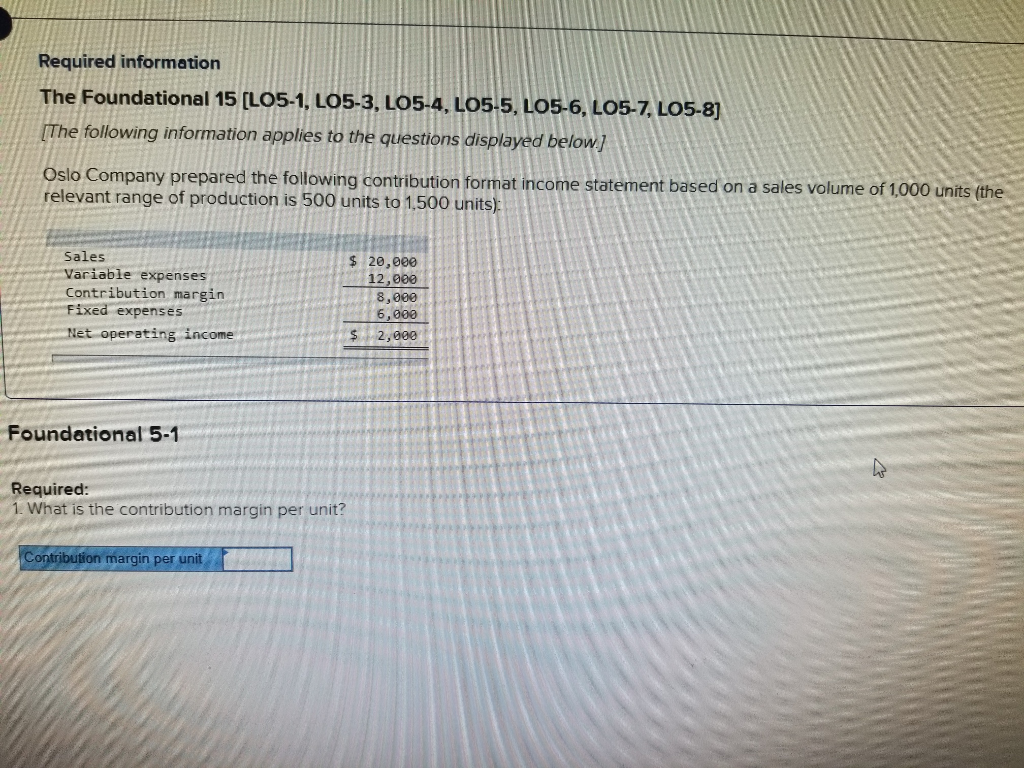 Solved 1. What is contribution margin per unit ? 2. What is | Chegg.com