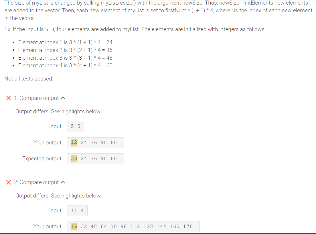 Solved In C Given The Integer Vector Mylist With One 