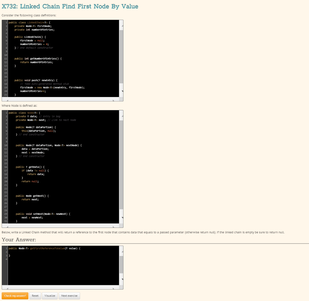 Solved X732: Linked Chain Find First Node By Value Consider | Chegg.com