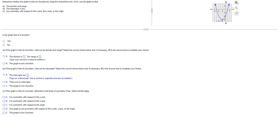 Solved Determine whether the graph is that of a function by | Chegg.com