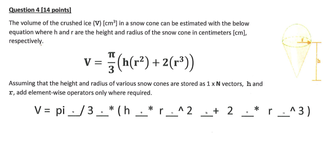 Solved Need Help With This Matlab Problem Use Element Wise
