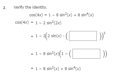 Solved 2. Verify the identity. | Chegg.com