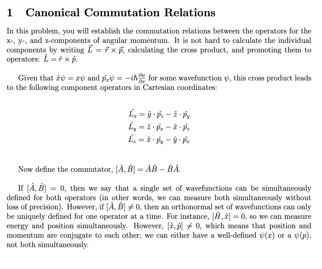 Solved 1 Canonical Commutation Relations In This Problem