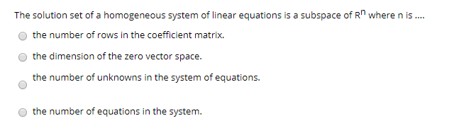 Solved The solution set of a homogeneous system of linear | Chegg.com