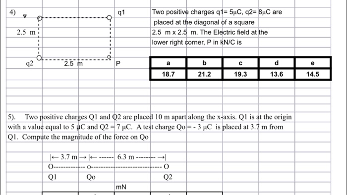 Solved Two positive charges q1 = 5 mu C, q2= 8 mu C are | Chegg.com