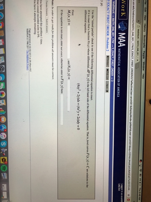 Solved Use the "mixed partial" check to see if the following | Chegg.com