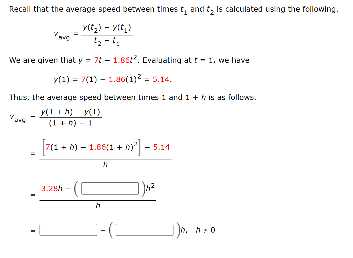 Solved Recall that the average speed between times t1 and t2 | Chegg.com