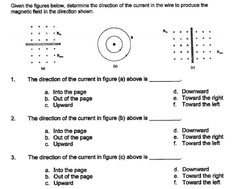 Solved Given the figures below, determine the direction of | Chegg.com