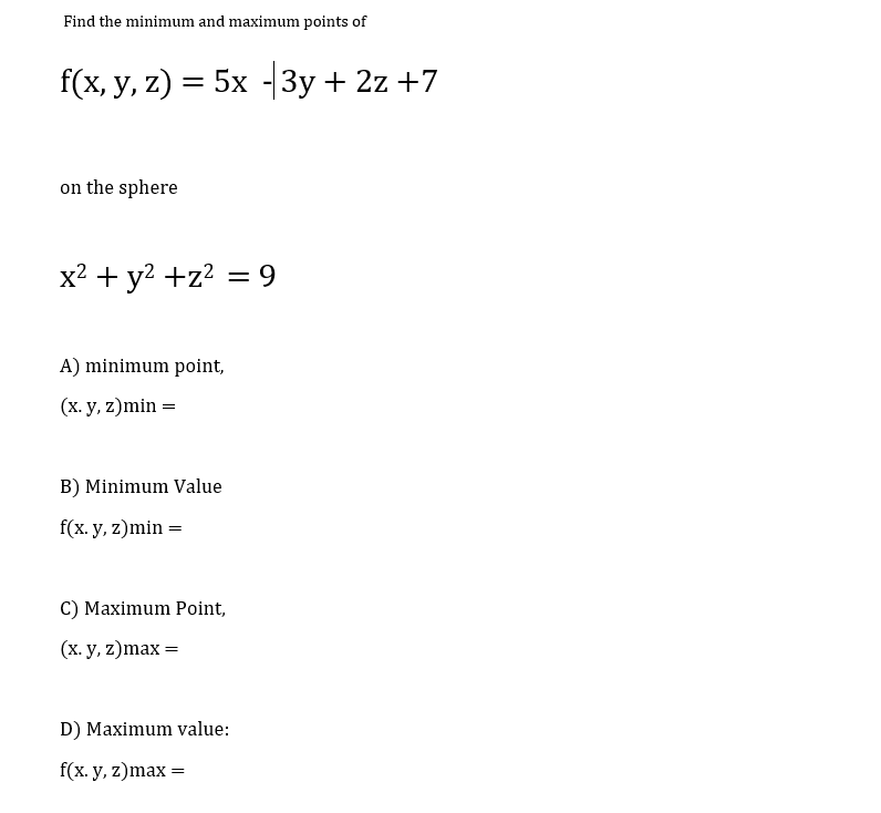 Solved Find the minimum and maximum points of | Chegg.com