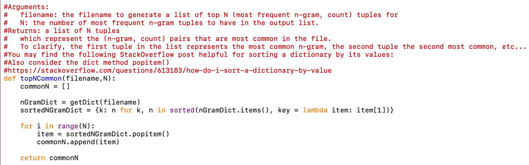 Solved # #Arguments: # fileNamesList: a list of filepath | Chegg.com