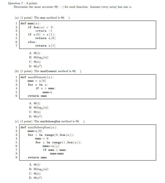 Solved Question 7: 3 points Determine the most accurate | Chegg.com