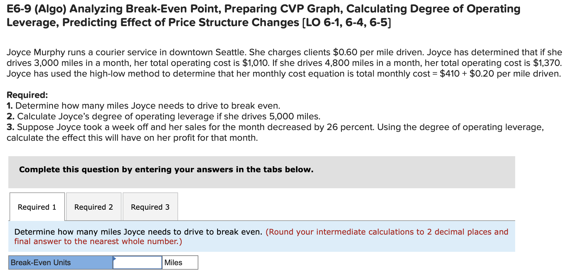 Solved E6-9 (Algo) Analyzing Break-Even Point, Preparing CVP | Chegg.com