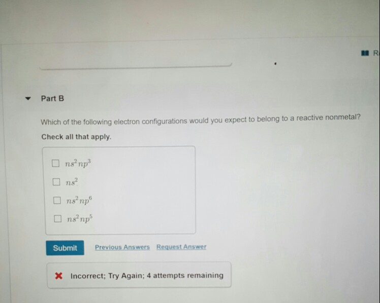 Solved A Review Part A Which Of The Following Outer Electron