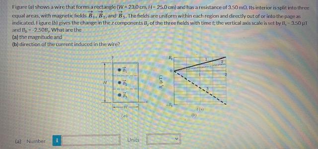 Solved 1. Figure (a) shows a wire that forms a rectangle (W | Chegg.com