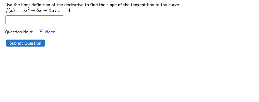 Solved Slope of The Tangent Line Using Limit Score: 1/31/3 | Chegg.com