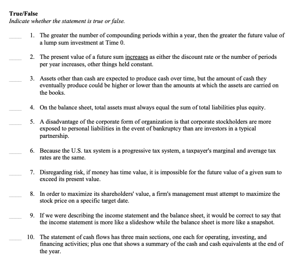 Solved True/False Indicate whether the statement is true or | Chegg.com