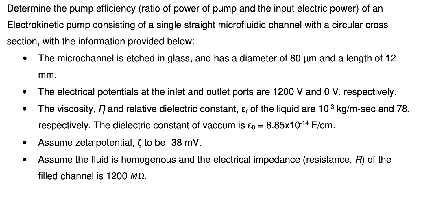 Solved Determine the pump efficiency (ratio of power of pump | Chegg.com