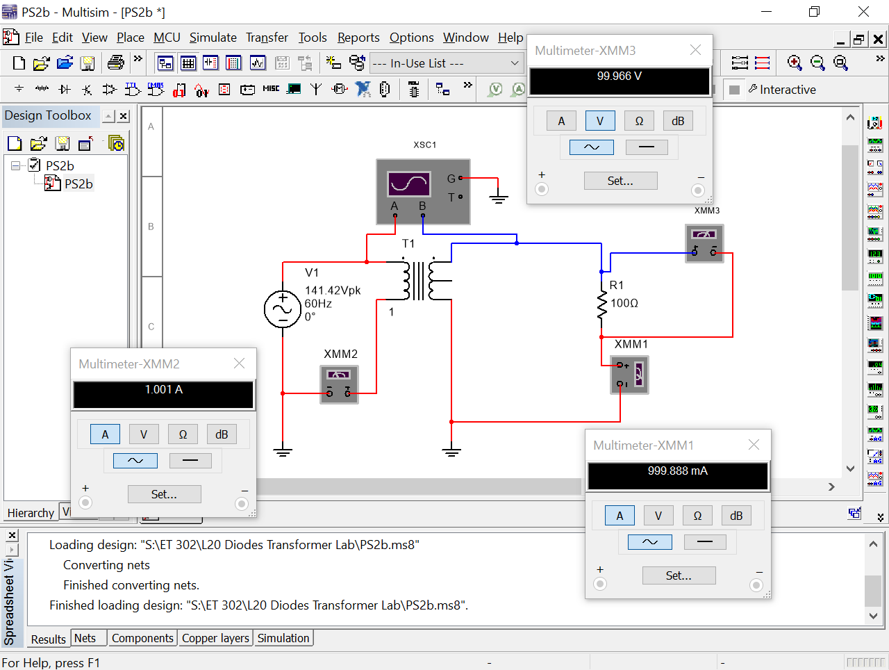 Solved PS2a - Multisim - [PS2a] Х F Eile Edit View Place MCU | Chegg.com