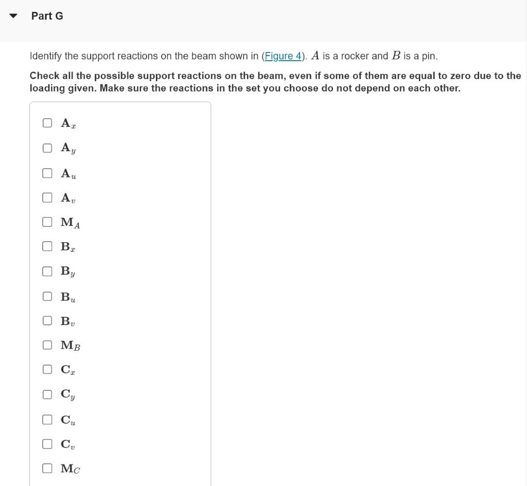 1 of 7 PartA Identify the support reactions on the | Chegg.com
