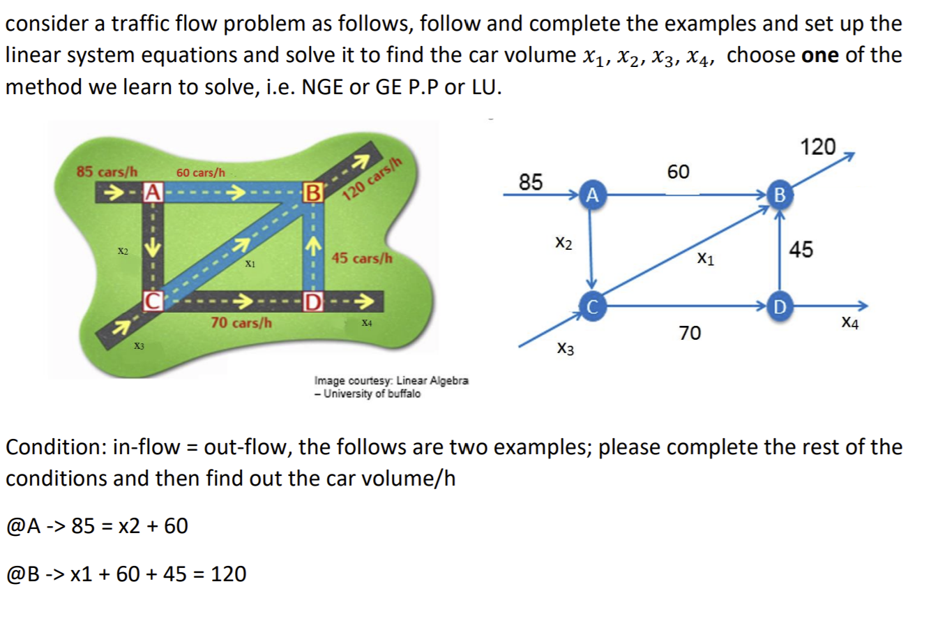 Solved consider a traffic flow problem as follows, follow | Chegg.com