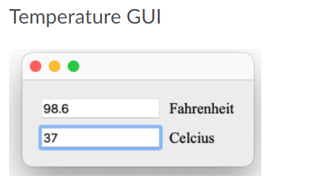 Temp GUI Please help. Expected gui looks like | Chegg.com
