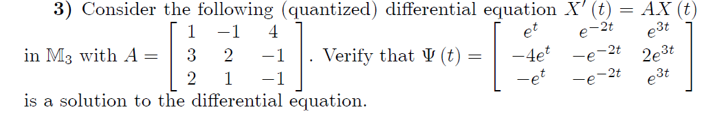 Solved = 3) Consider the following (quantized) differential | Chegg.com