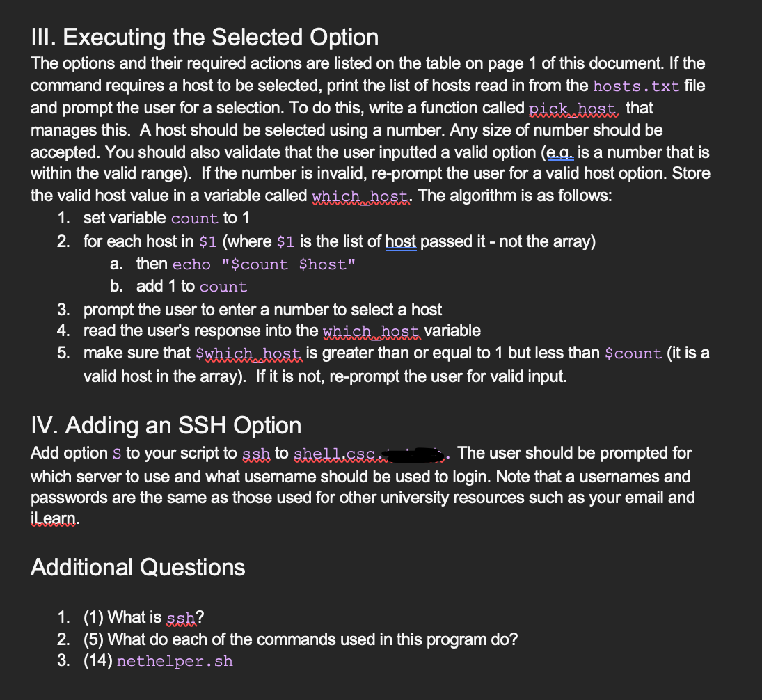 Solved Lab Questions For this lab you will write a shell | Chegg.com