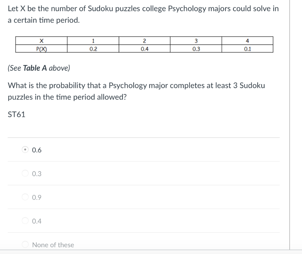 Solved Let X be the number of Sudoku puzzles college | Chegg.com