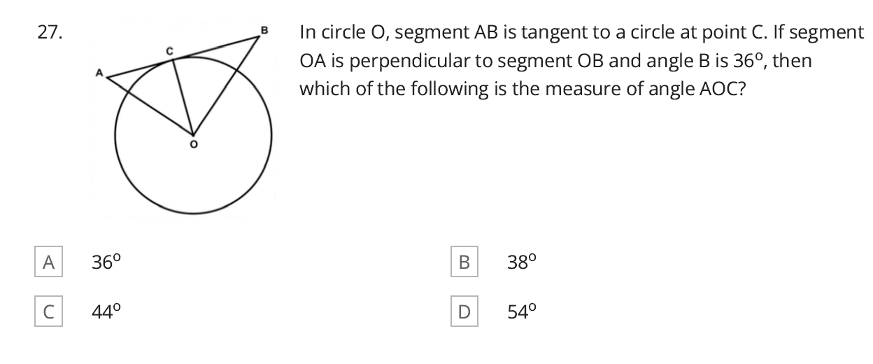 [Solved]: In circle O, segment AB is tangent to a circle a