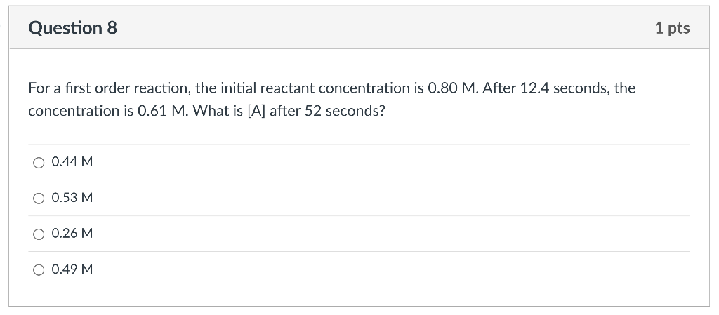 Solved For A Second Order Reaction The Initial Reactant