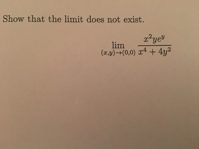 Solved Show that the limit does not exist. lim_(x, y) | Chegg.com