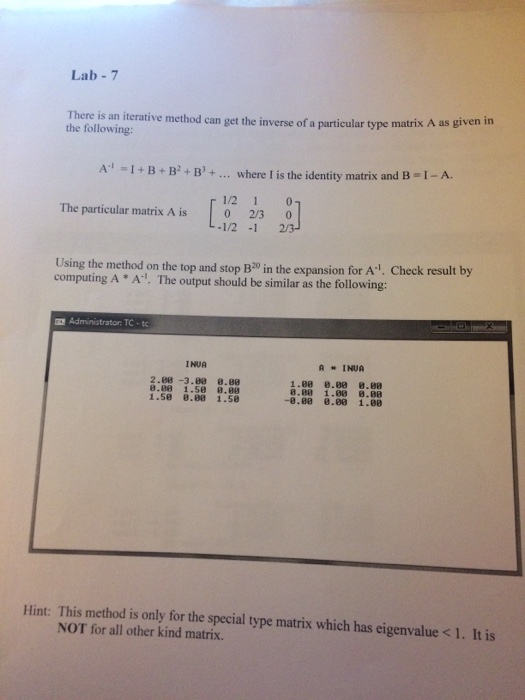 Solved Lab-7 There is an iterative method can get the | Chegg.com