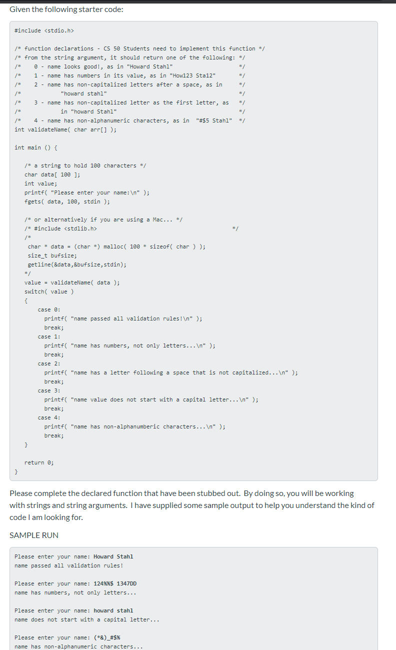 Solved This is a two-part coding assignment in the C | Chegg.com