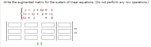 Solved \\[ \\left\\{\\begin{array}{rr} x-y+6 z= & 6 \\\\ 7 | Chegg.com