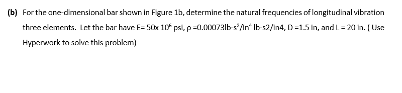 Solved (b) For the one-dimensional bar shown in Figure 1b, | Chegg.com