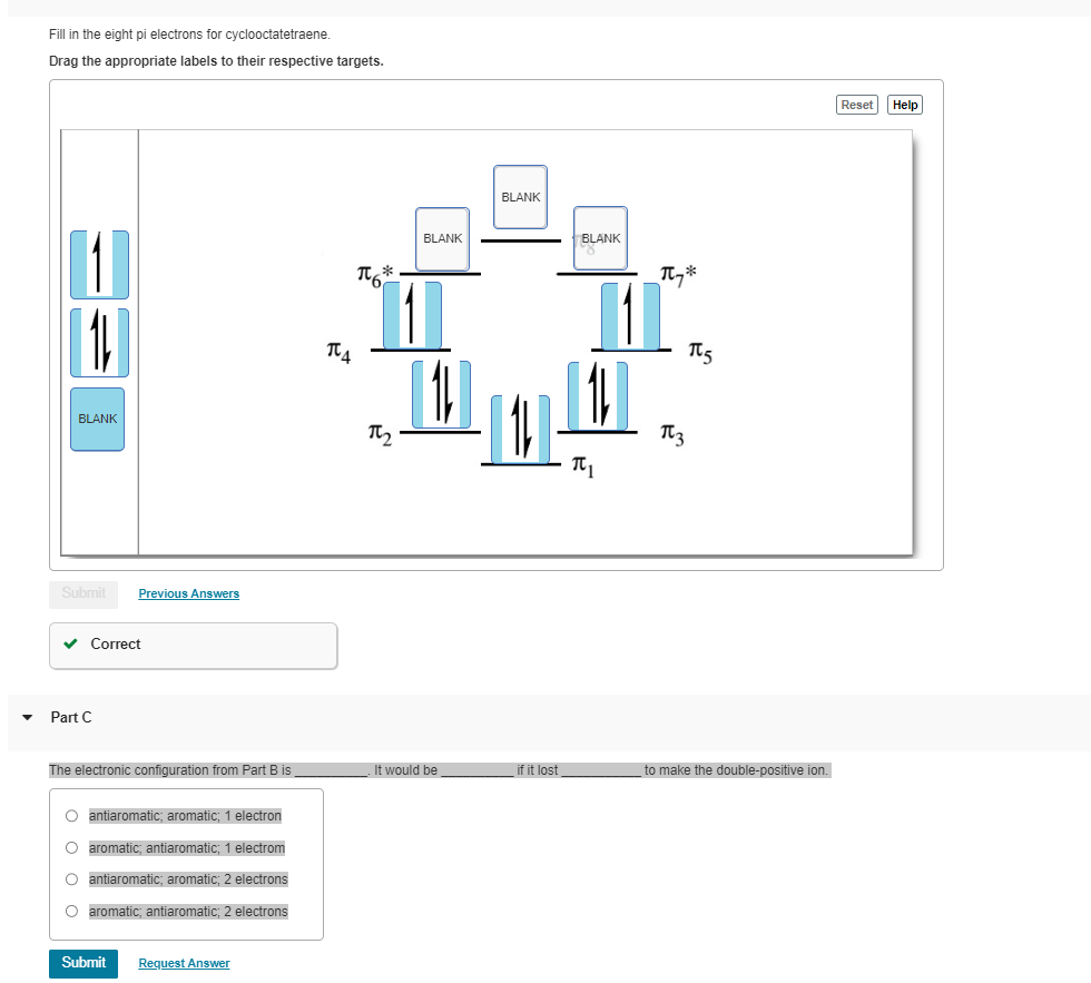 Fill in the eight pi electrons for | Chegg.com