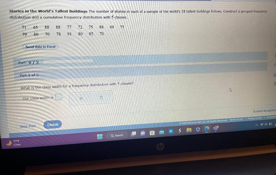 Solved Stories in the World's Tallest Buildings The number | Chegg.com
