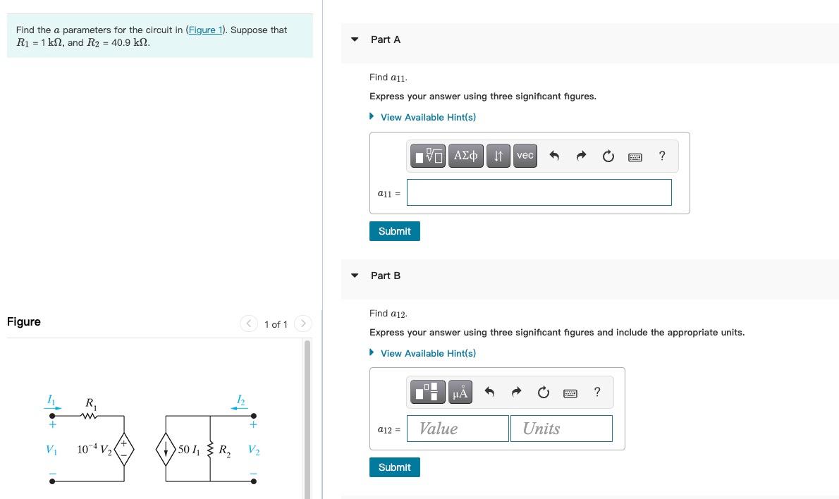 Solved Find the parameters for the circuit in (Figure 1). | Chegg.com