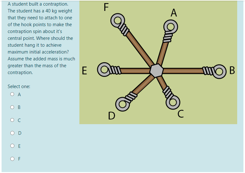 Solved F A A student built a contraption. The student has a | Chegg.com