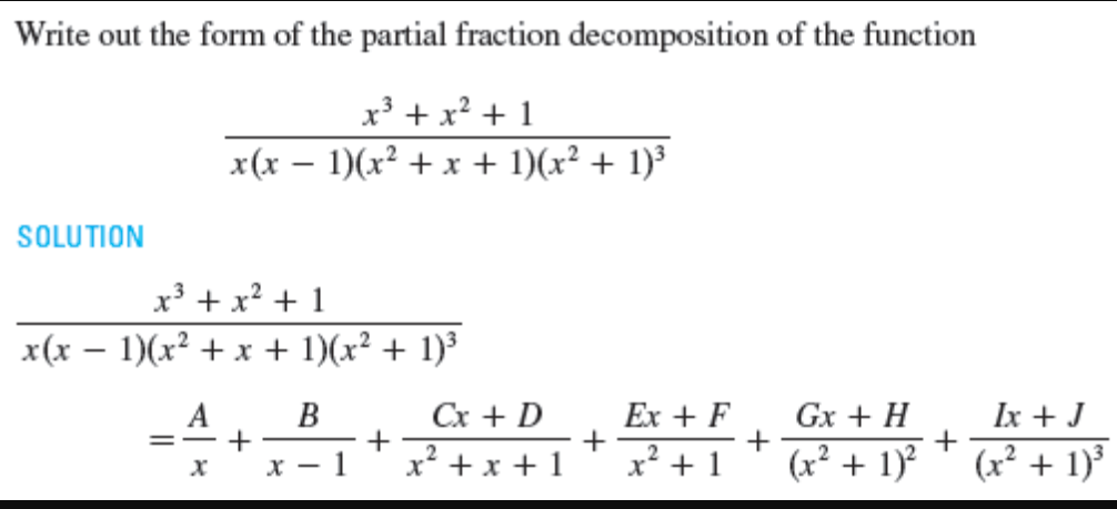 Solved Write out the form of the partial fraction | Chegg.com