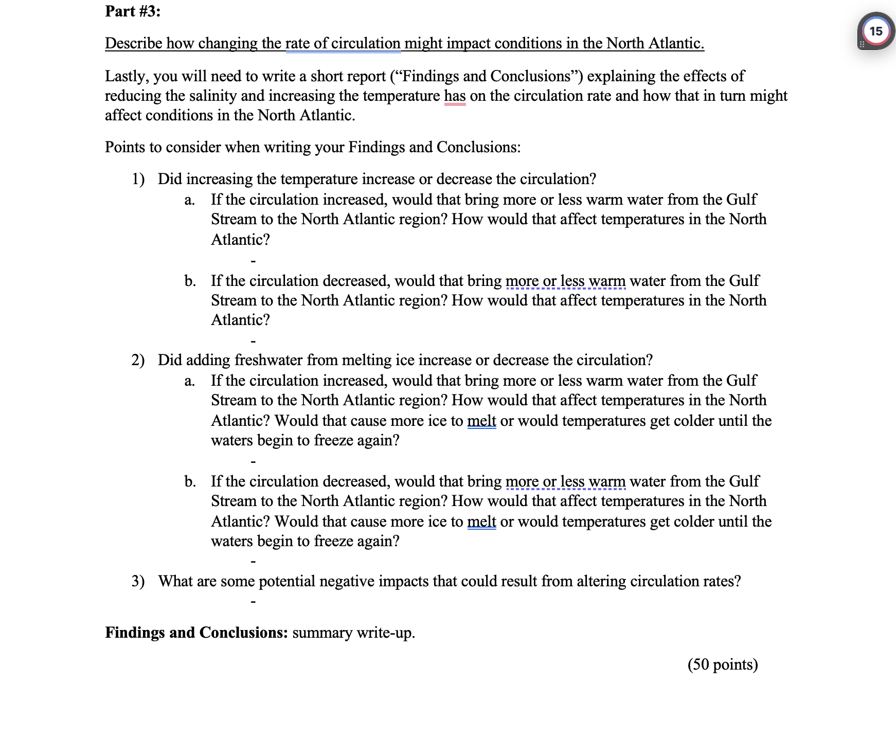 Solved Part #3:Describe how changing the rate of circulation | Chegg.com