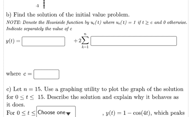 Solved Consider the following initial value problem: y" +16y | Chegg.com
