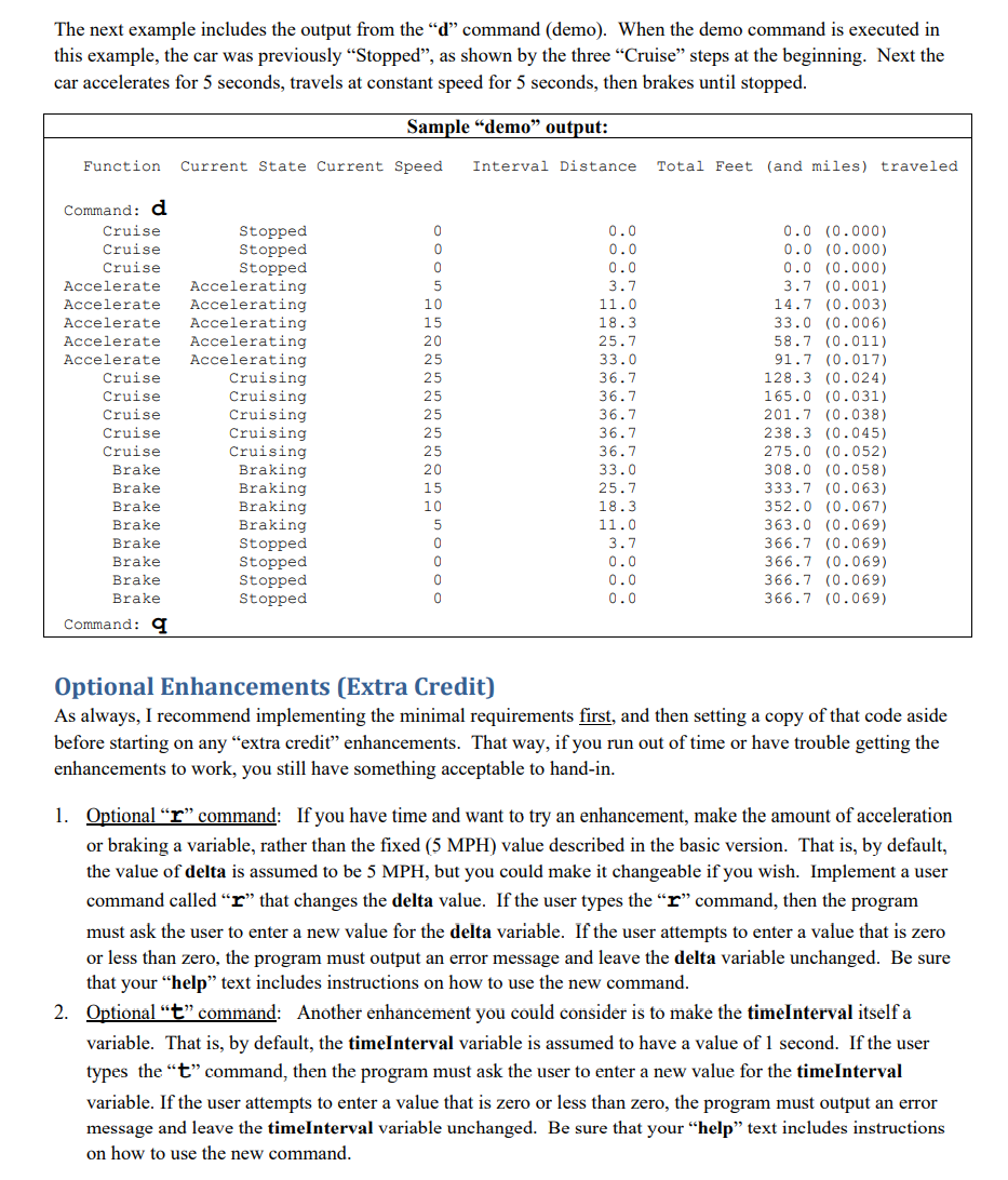 Solved Overview Automobile Speed/Distance Application | Chegg.com