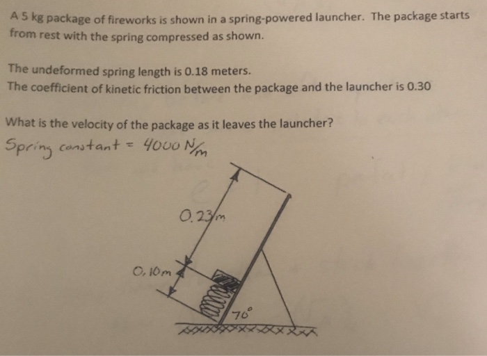 Solved A 5 kg package of fireworks is shown in a | Chegg.com
