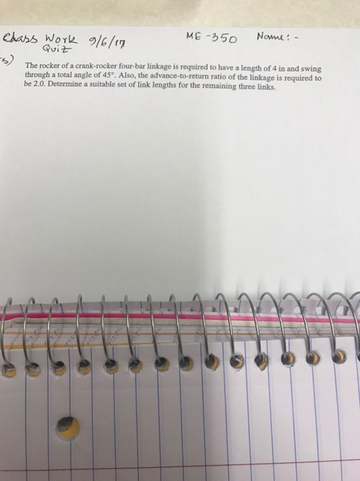 Solved The rocker of a crank-rocker four-bar linkage is | Chegg.com