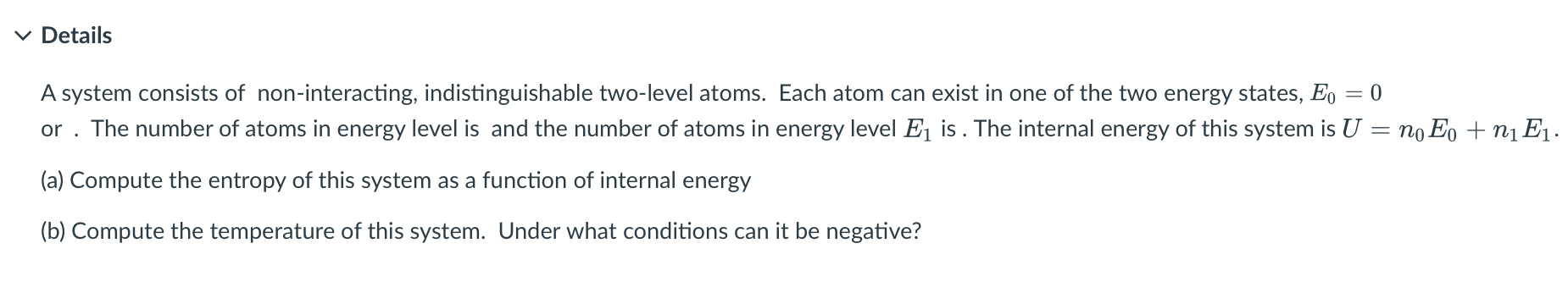 A system consists of non-interacting, | Chegg.com