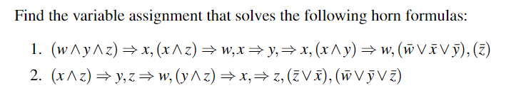 Solved Find the variable assignment that solves the | Chegg.com
