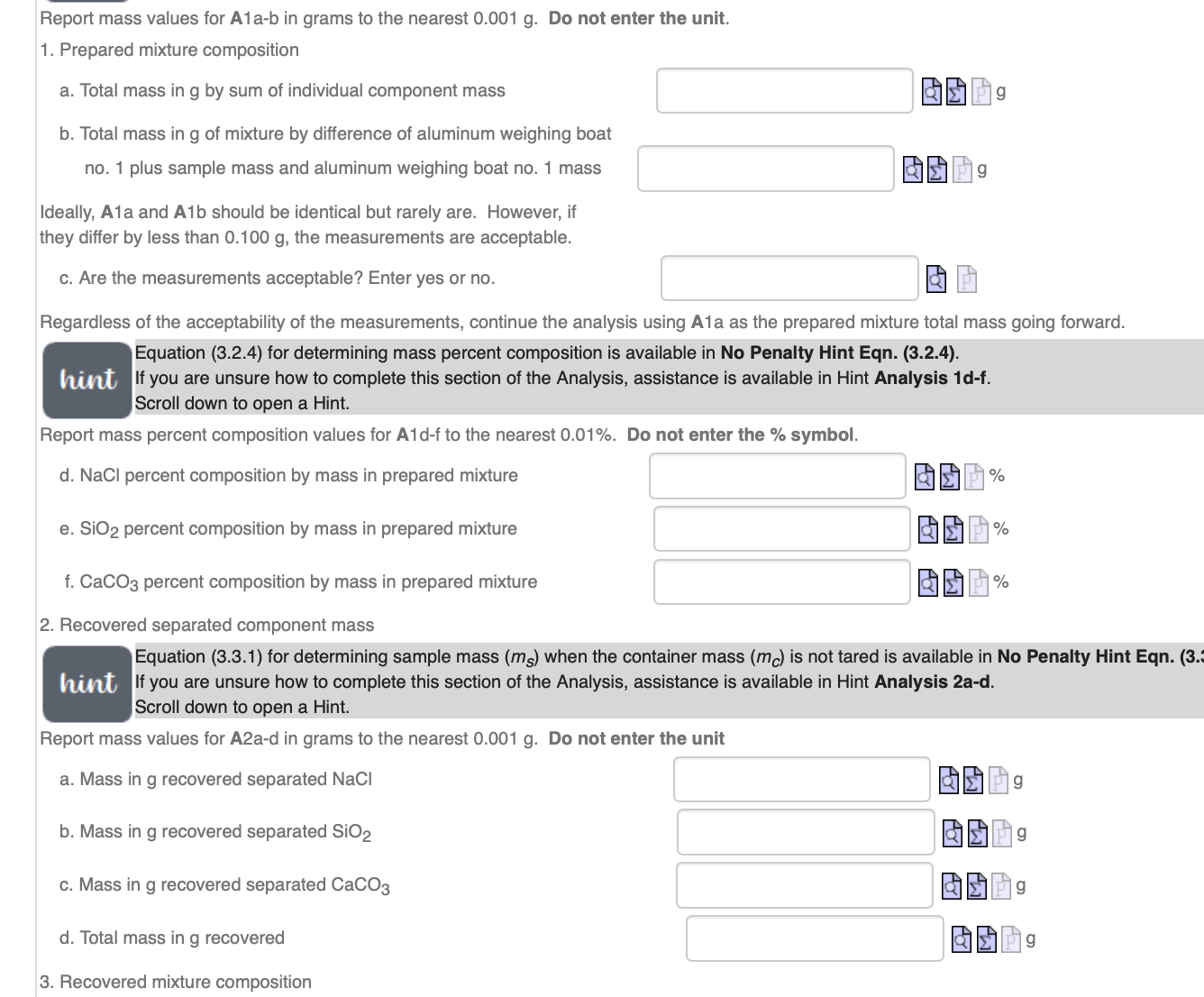 Solved 2. Sodium Chloride (NaCl) Determination a. Mass of | Chegg.com