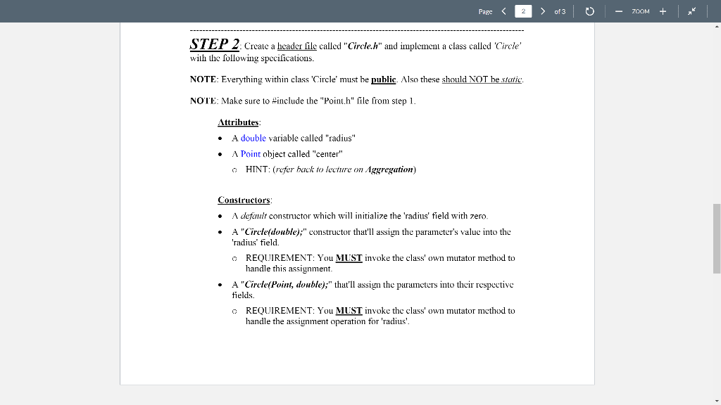 Solved Pazc - ZOOM STEP 2. Create a header file called | Chegg.com