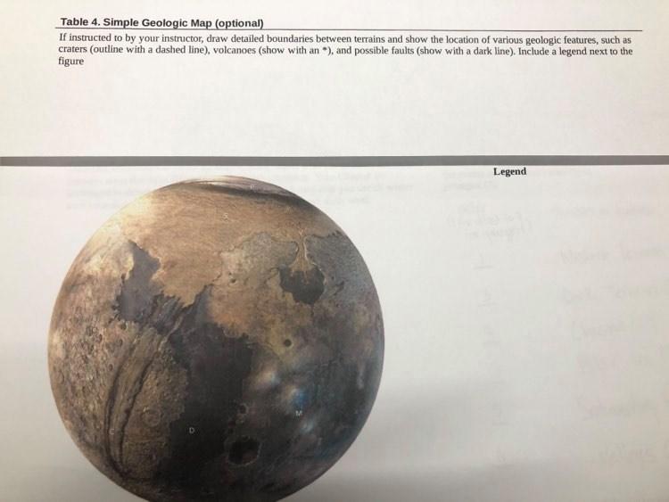 Solved Table 4. Simple Geologic Map (optional) If instructed | Chegg.com
